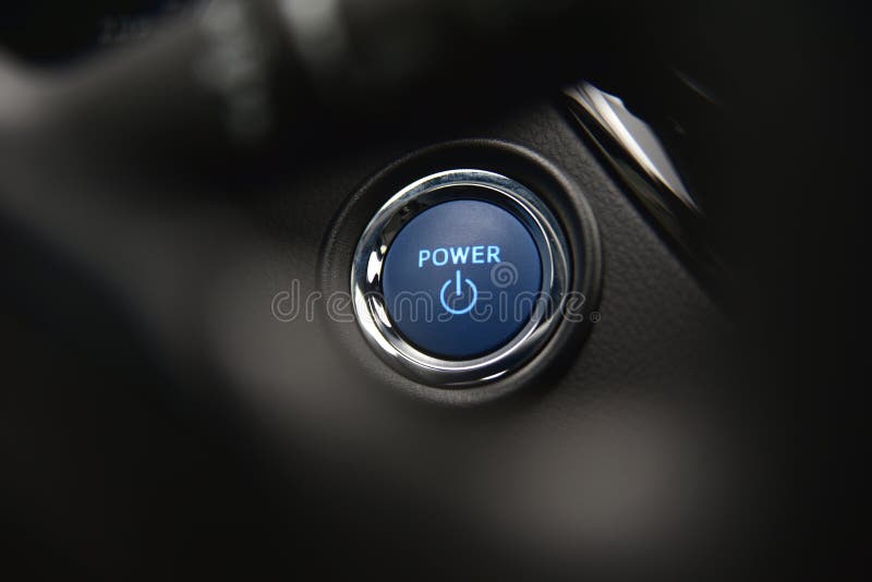 Start Stop Engine Button on a Modern Car Dashboard Stock Image - Image ...