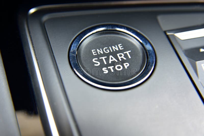 Car Engine Start and Stop Button Stock Image - Image of interior ...