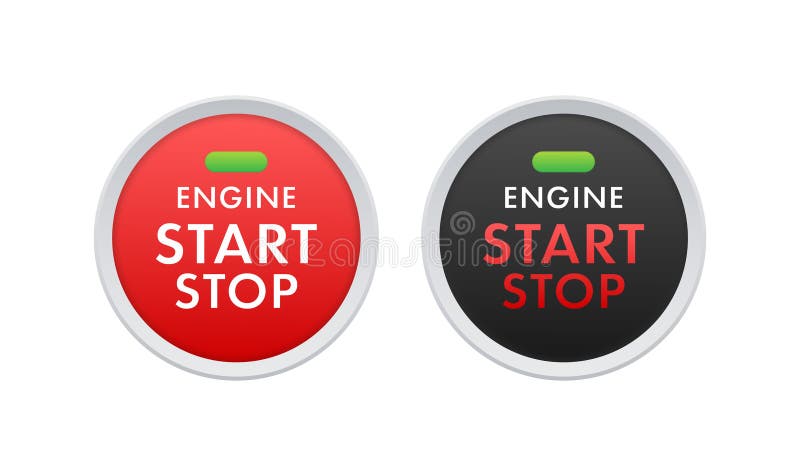 Car Engine Start Stop Button. Starting and Stopping Switch for Motor ...
