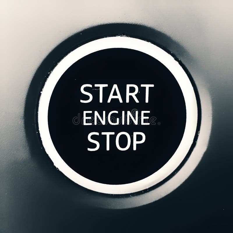 A Car Engine Stop and Start Button Stock Image - Image of circle ...