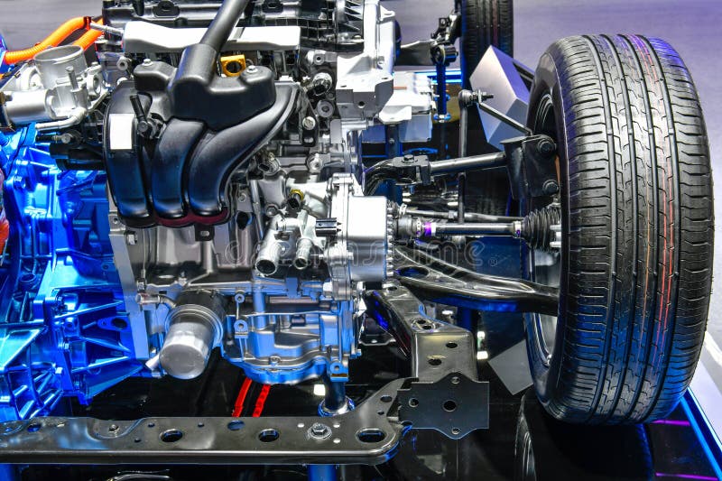 Car Engine Structure Installed Electric Chassis Mounted Stock Image ...