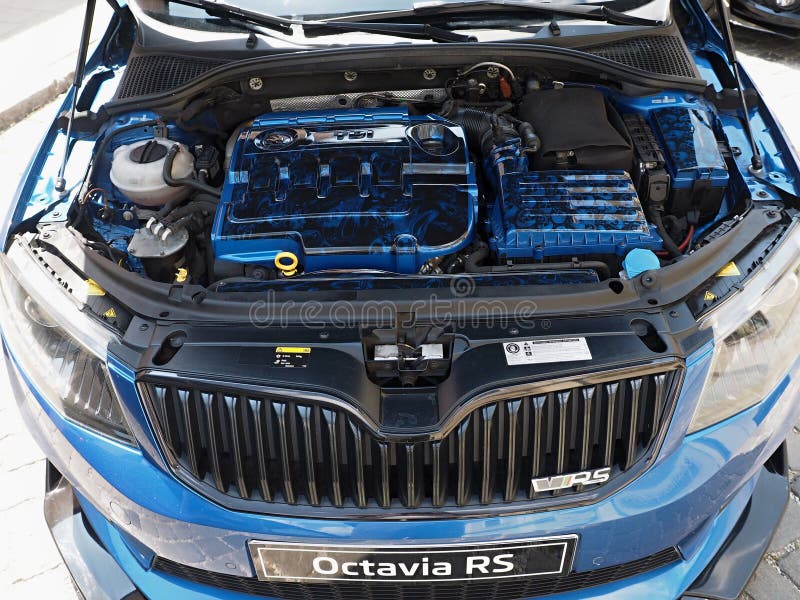 Skoda Octavia RS Close View of Engine Tuning Editorial Stock Image ...