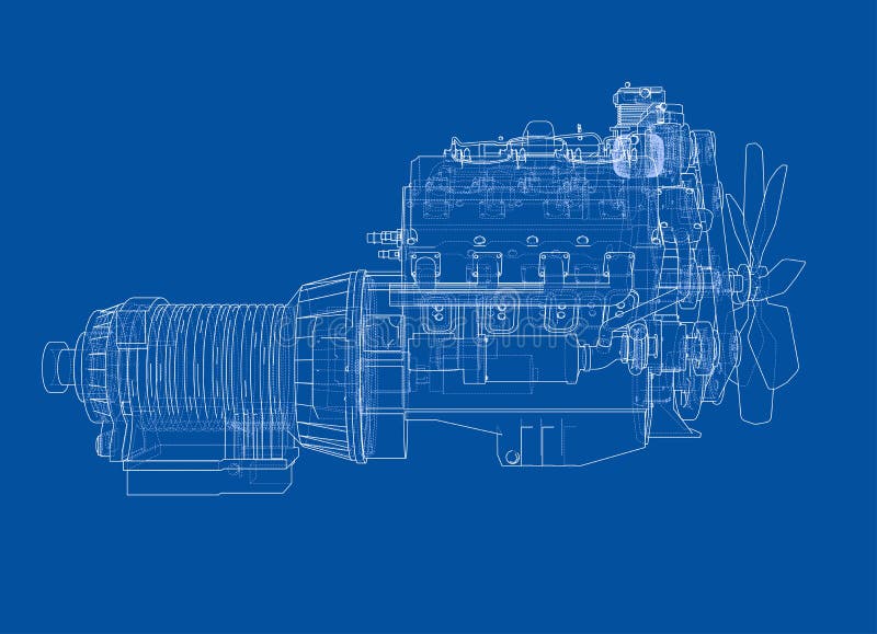 Car Engine. Vector Rendering of 3d Stock Vector - Illustration of ...