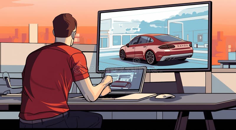 Car Engineer Planning the Car, Person Working on Car Plane, Engineer at ...