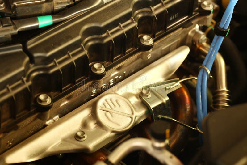 Car Exhaust Pipe in the Engine Room. Stock Photo - Image of industrial ...