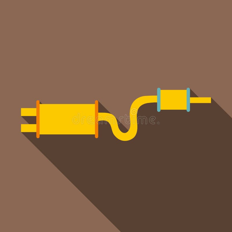 Car Exhaust Pipe Muffler Icon, Flat Style Stock Vector - Illustration ...