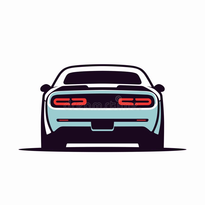 Muscle Car Icon Rear View. Vector Illustration Stock Vector ...