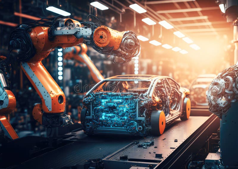 Car Factory Assembly Line with Automatic Robotic Arms Working ... Car Factory Assembly Line with Automatic Robotic Arms Working ...