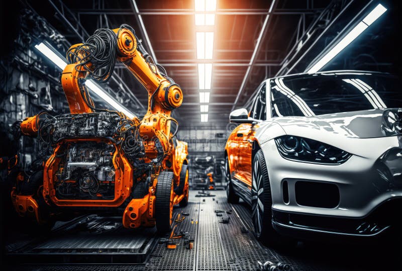 Car Factory Assembly Line with Automatic Robotic Arms Working ... Car Factory Assembly Line with Automatic Robotic Arms Working ...