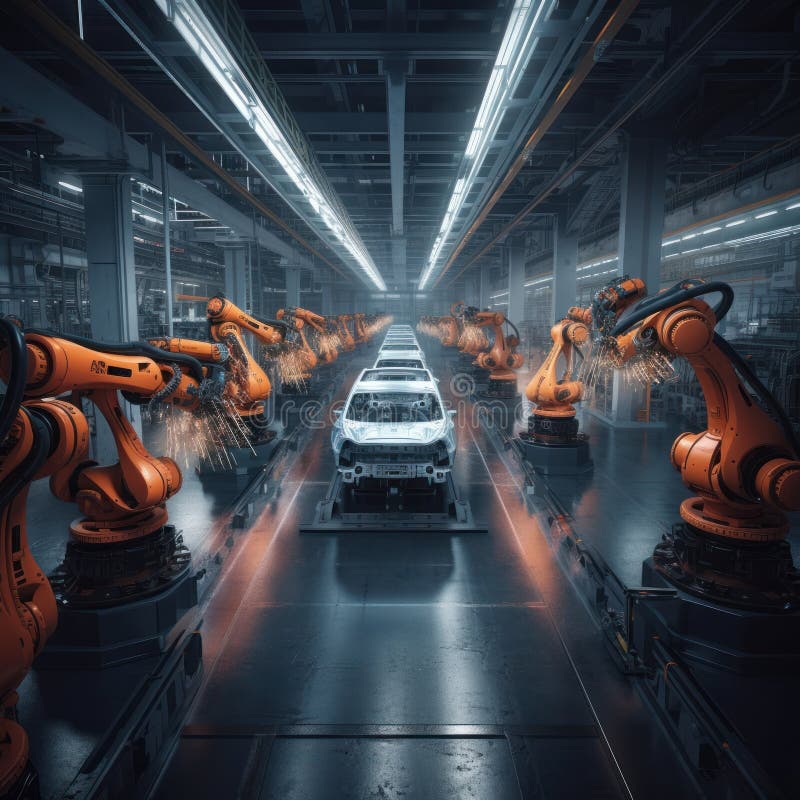 Car Factory 3D Concept Automated Robot Arm Assembly. Generative AI ... Car Factory 3D Concept Automated Robot Arm Assembly. Generative AI ...