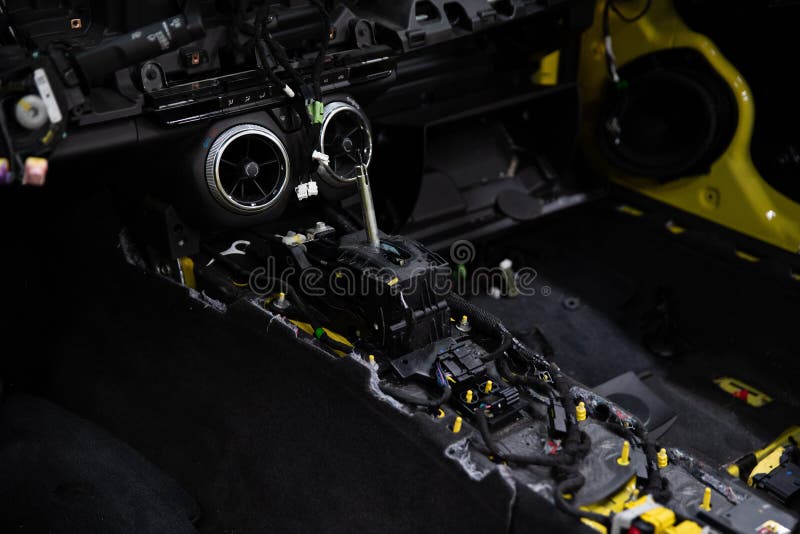 Car Factory. Car without Interior Elements. Car Under Montage. Stock ...