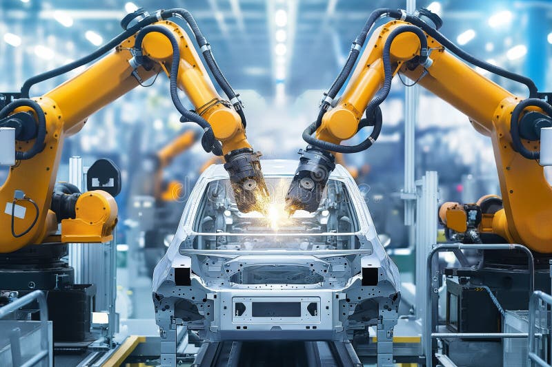 Car Factory. Manufacturing of the Engines in the Car Factory. Car Parts ...