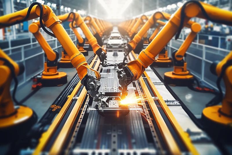 Car Factory. Manufacturing of the Engines in the Car Factory. Car Parts ...