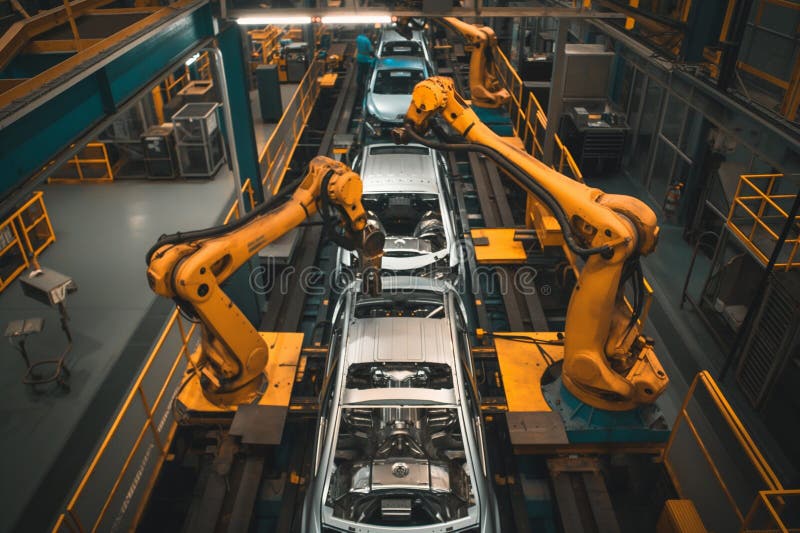 Car Factory. Manufacturing of the Engines in the Car Factory. Car Parts ...