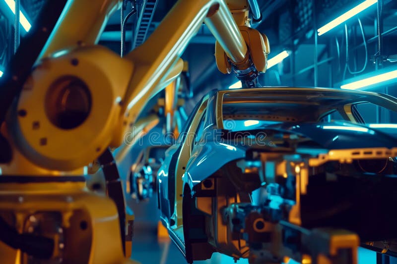 Car Factory. Manufacturing of the Engines in the Car Factory. Car Parts ...