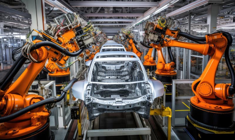 Car Factory: the Process of Assembling a Vehicle in a Manufacturing ...