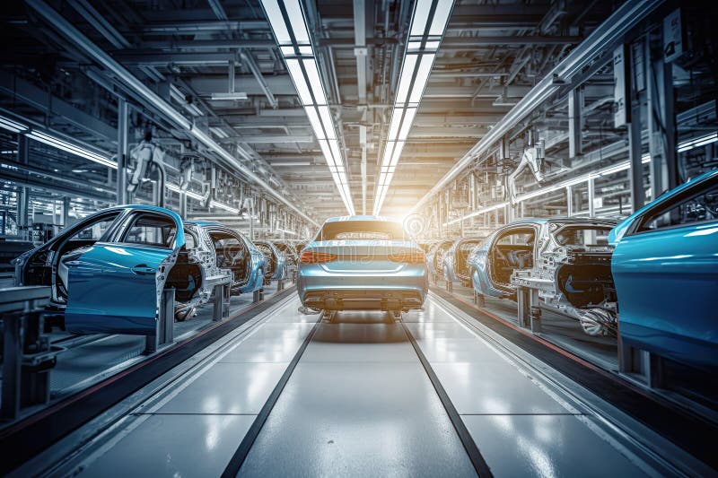 Auto Manufacturing Robot Factory of Cars Stock Illustration ...