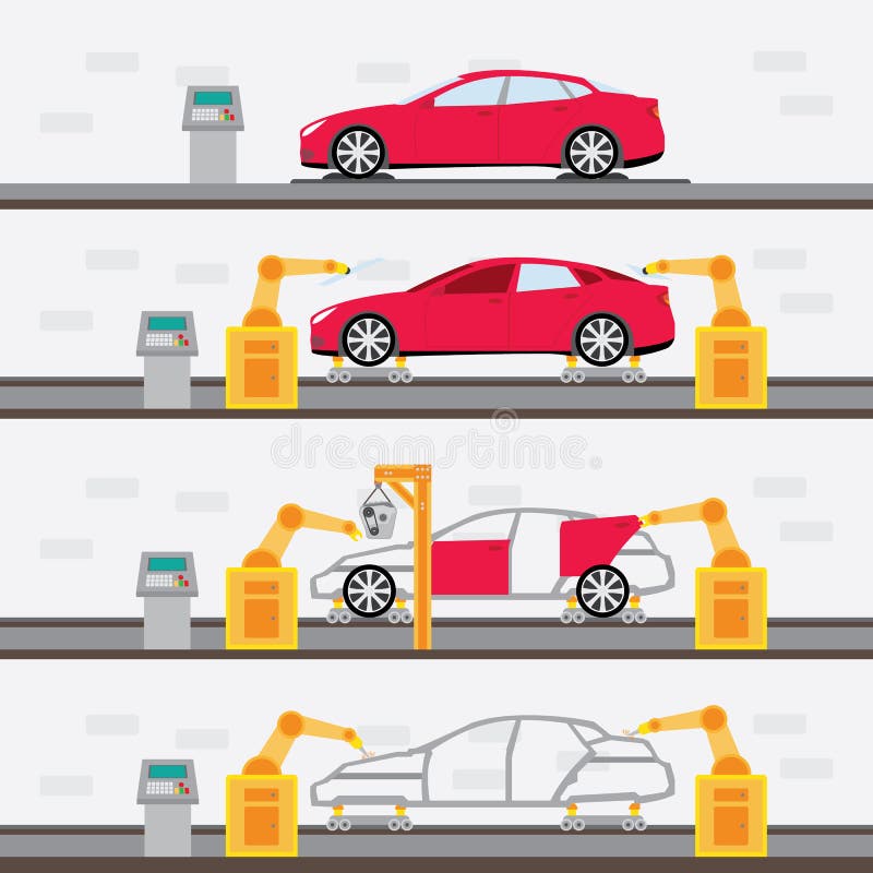 Car factory stock vector. Illustration of repair, machine - 75752435