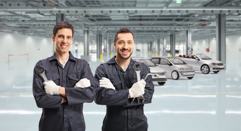 Car Factory Workers in Uniforms Stock Photo - Image of auto, industry ...