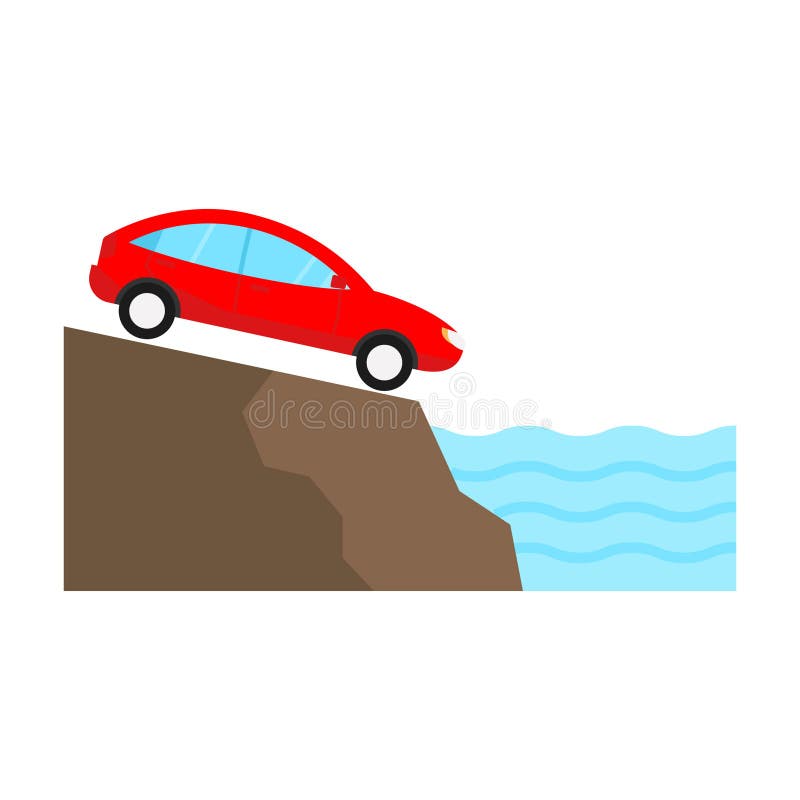 Car in Falling Isolated Vector Icon that Can Be Easily Modified or ...