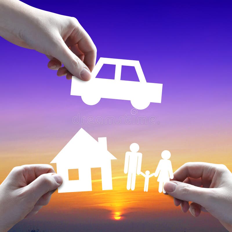 Car, House and Family Insurance Policy Concept Stock Image - Image of ...