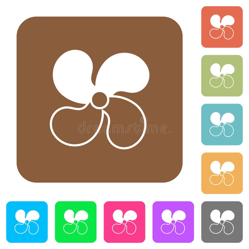 Car Fan Level 2 Rounded Square Flat Icons Stock Vector - Illustration ...