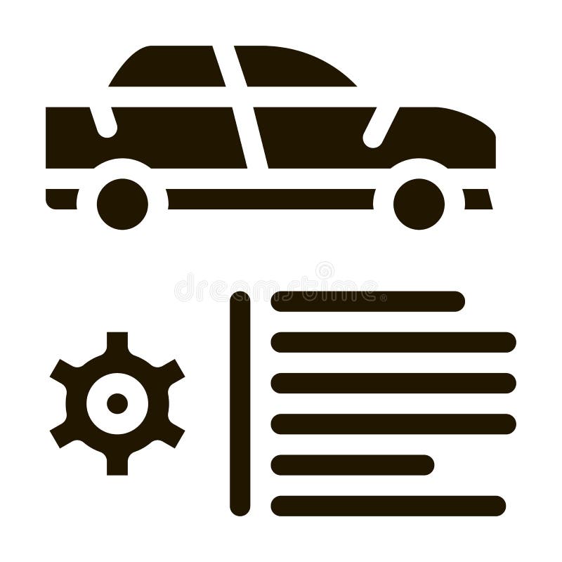 Car Feature Gear Icon Vector Glyph Illustration Stock Vector ...