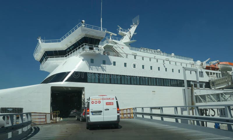 Car Ferry in the Harbor of Visby Sweden Editorial Stock Photo - Image ...