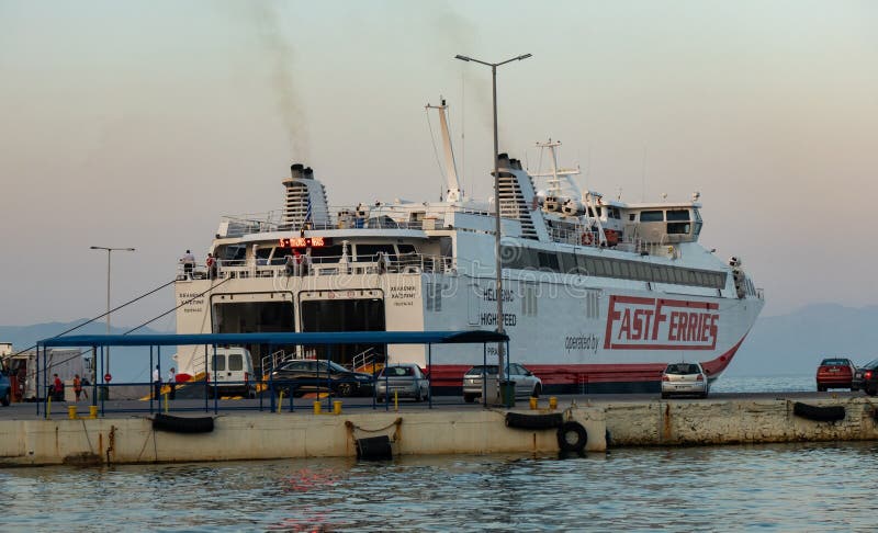 Car Ferry in Rafina, Greece. Editorial Stock Photo - Image of water ...