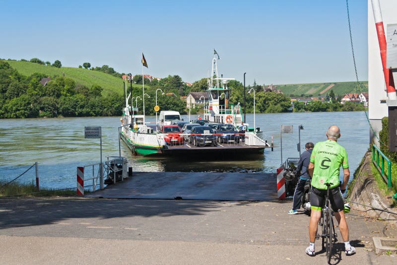 Car Ferry Rhine River in Nierstein, Germany Editorial Stock Image ...