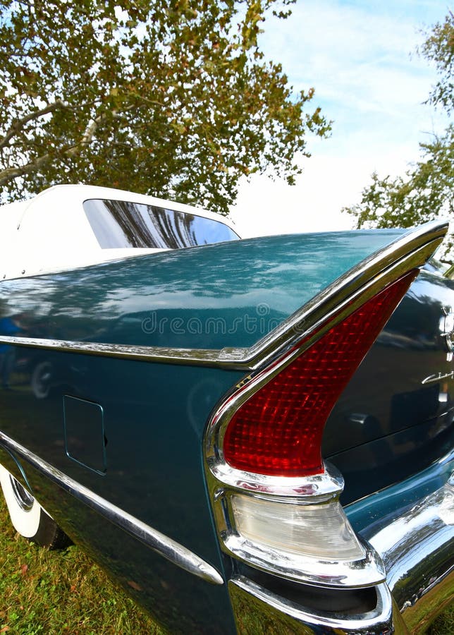 Extreme Closeup of a Classic Car Fin Stock Image - Image of style ...