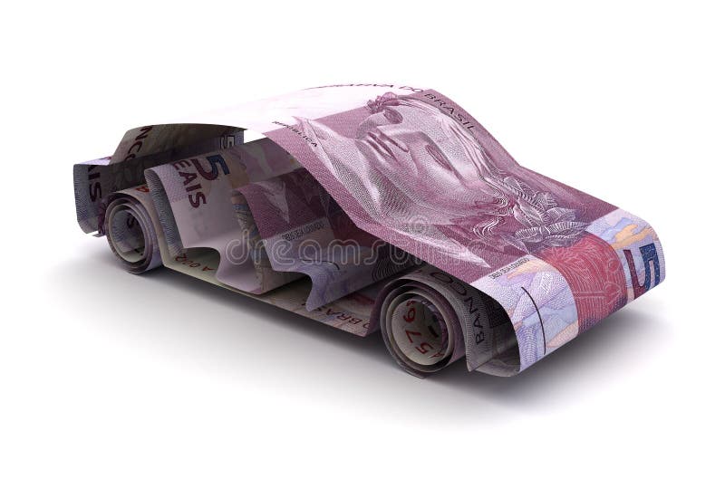 Car Finance with Brazilian Real Stock Illustration - Illustration of ...