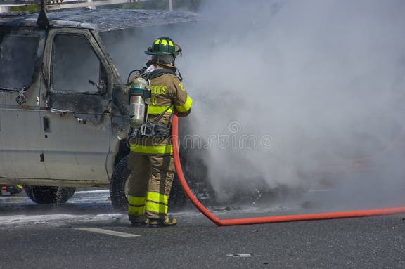 Car Fire stock photo. Image of flame, fireman, arson - 14913806