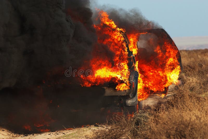 Car fire stock image. Image of black, bomb, crash, disaster - 16918909