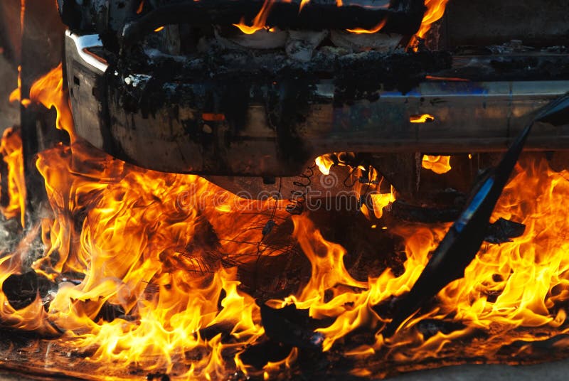 Car fire stock photo. Image of deser, horror, catastrophe - 16918998