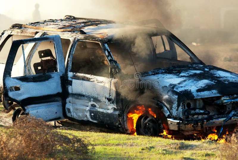 Car fire stock image. Image of action, flames, scene - 24475545