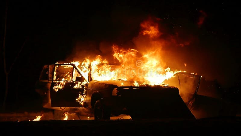Car on Fire, Burning Car, Car Explosion, Car Crash Accident Stock Video ...