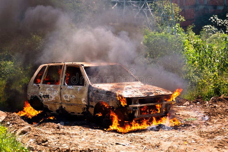 Car on Fire stock image. Image of disaster, concept, danger - 42509075