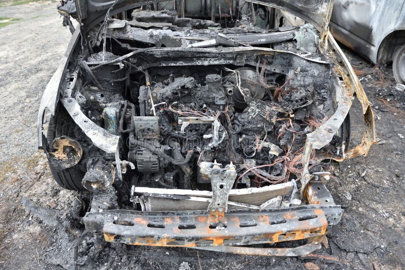 Burned car after arson stock photo. Image of wrecked - 67473918