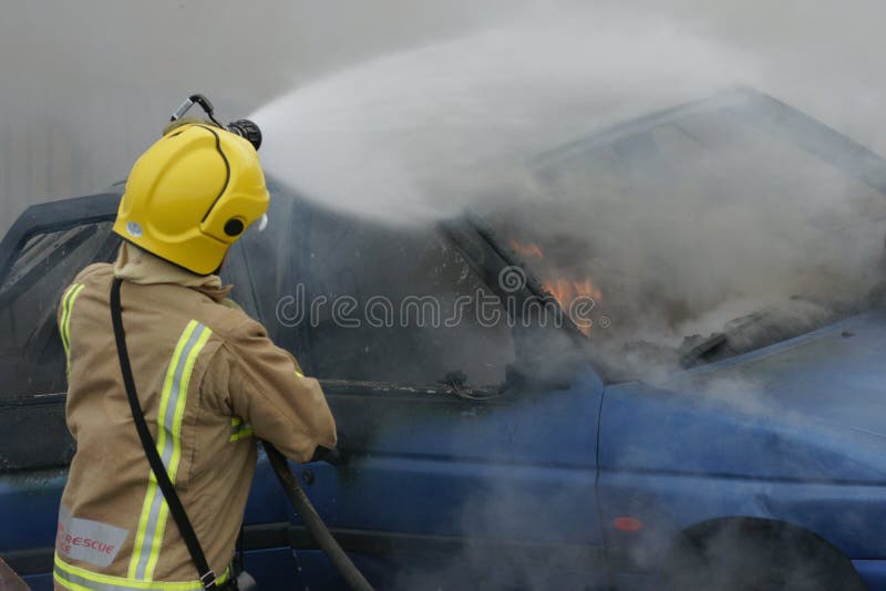 Car fire and explosion editorial image. Image of fireman - 100412660