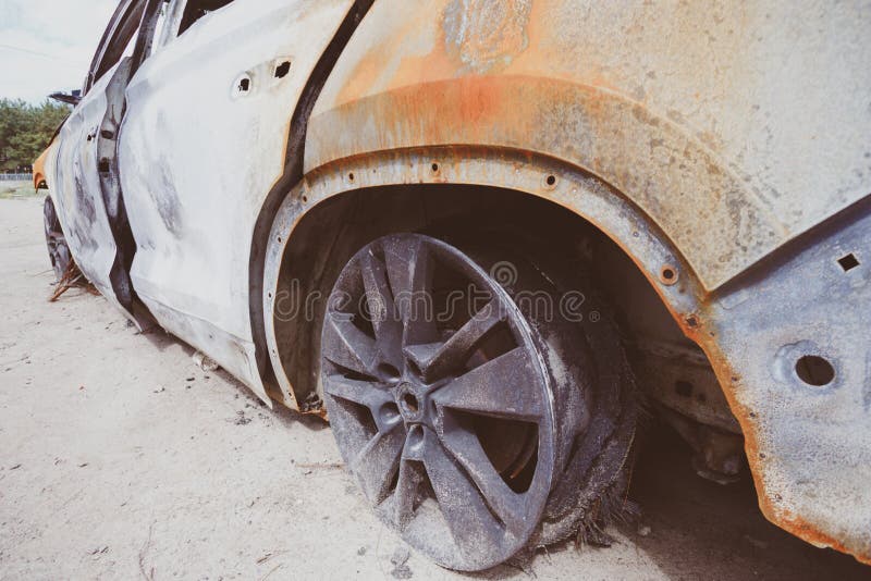 Car after fire stock image. Image of burning, danger - 151978909
