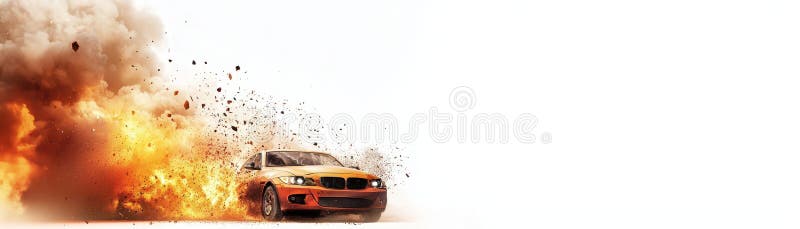 Car Fire Disaster, Dramatic Image of Vehicle Engulfed in Flames on ...