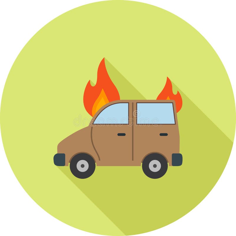 Car on Fire stock vector. Illustration of accident, fire - 89174729