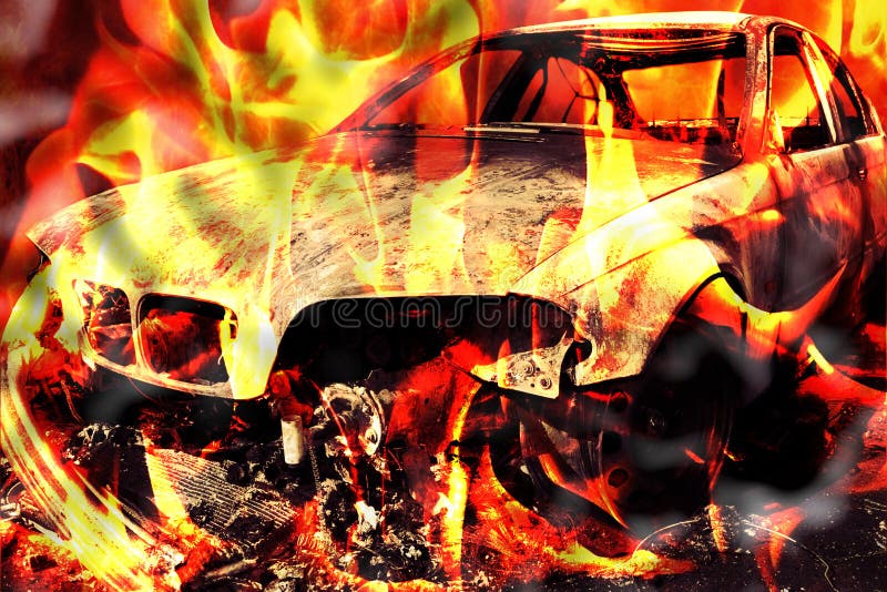 Car Flame Fire Arson Burning Stock Photo - Image of accident, disaster ...