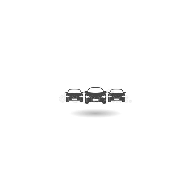 Car Fleet Flat Icon with Shadow Stock Illustration - Illustration of ...