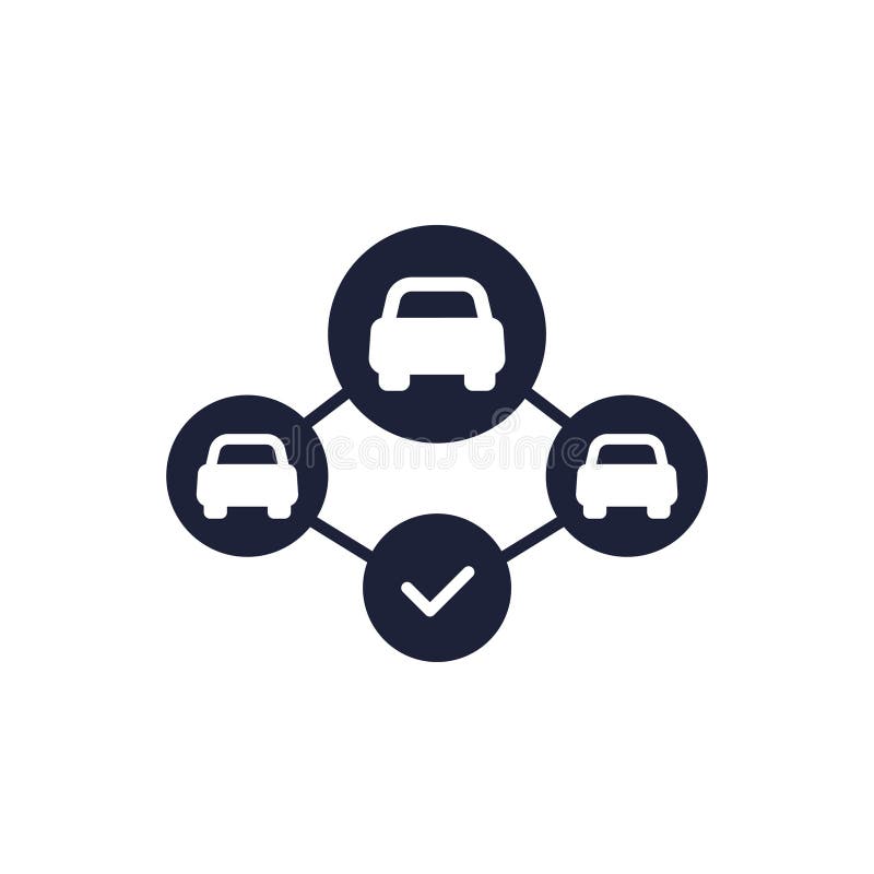 Car Fleet Icon, Grouping of Vehicles Vector Stock Vector - Illustration ...