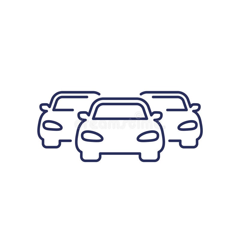 Car Fleet Icon, Line Vector Stock Vector - Illustration of auto, line ...