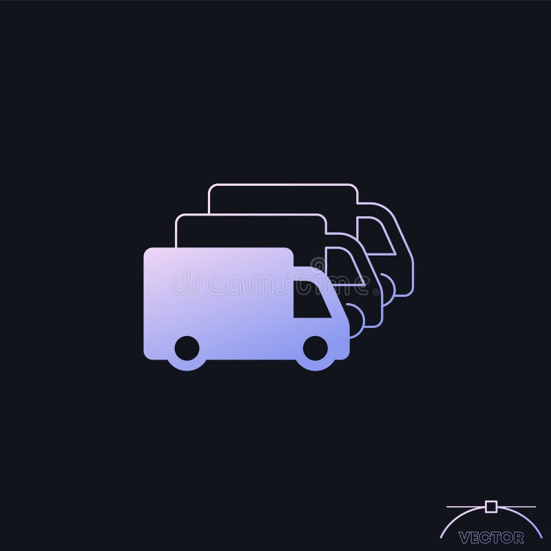 Car Fleet Vector Icon with Vans Stock Vector - Illustration of ...