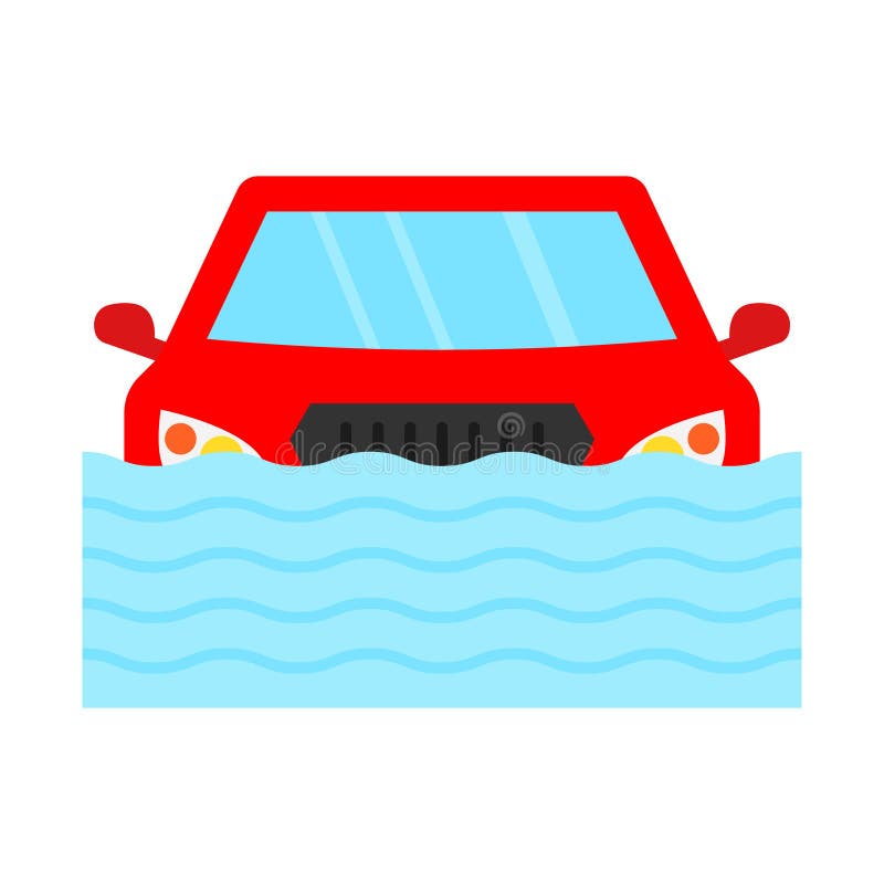 Car in Flood Isolated Vector Icon that Can Be Easily Modified or Edited ...