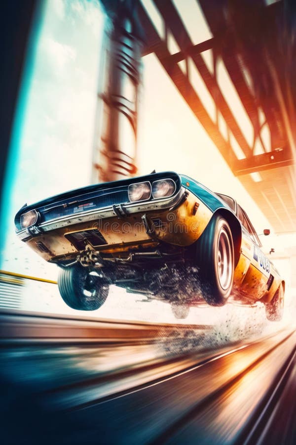 Car is Flying through the Air in Fast and Dangerous Video Game ...